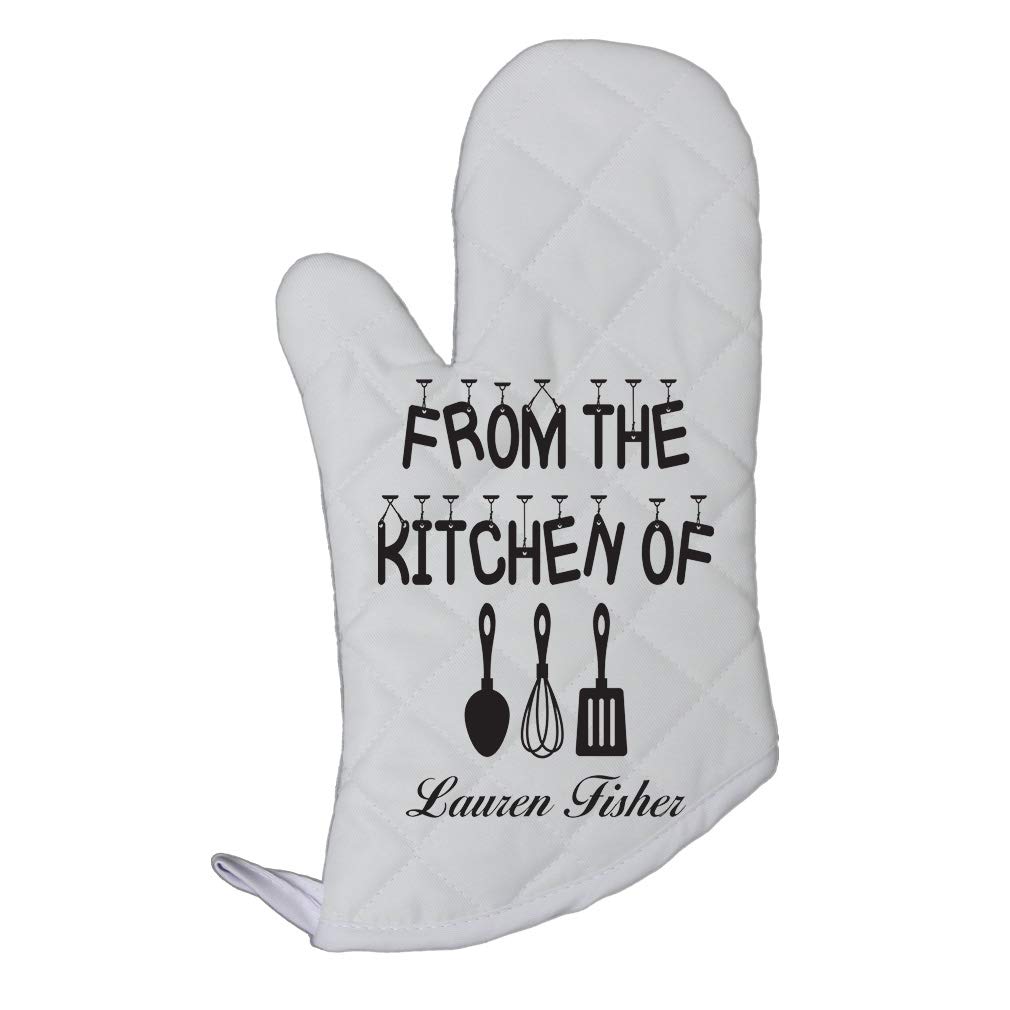 Personalized Custom Text From the kitchen Polyester Oven Mitt Kitchen Mittens