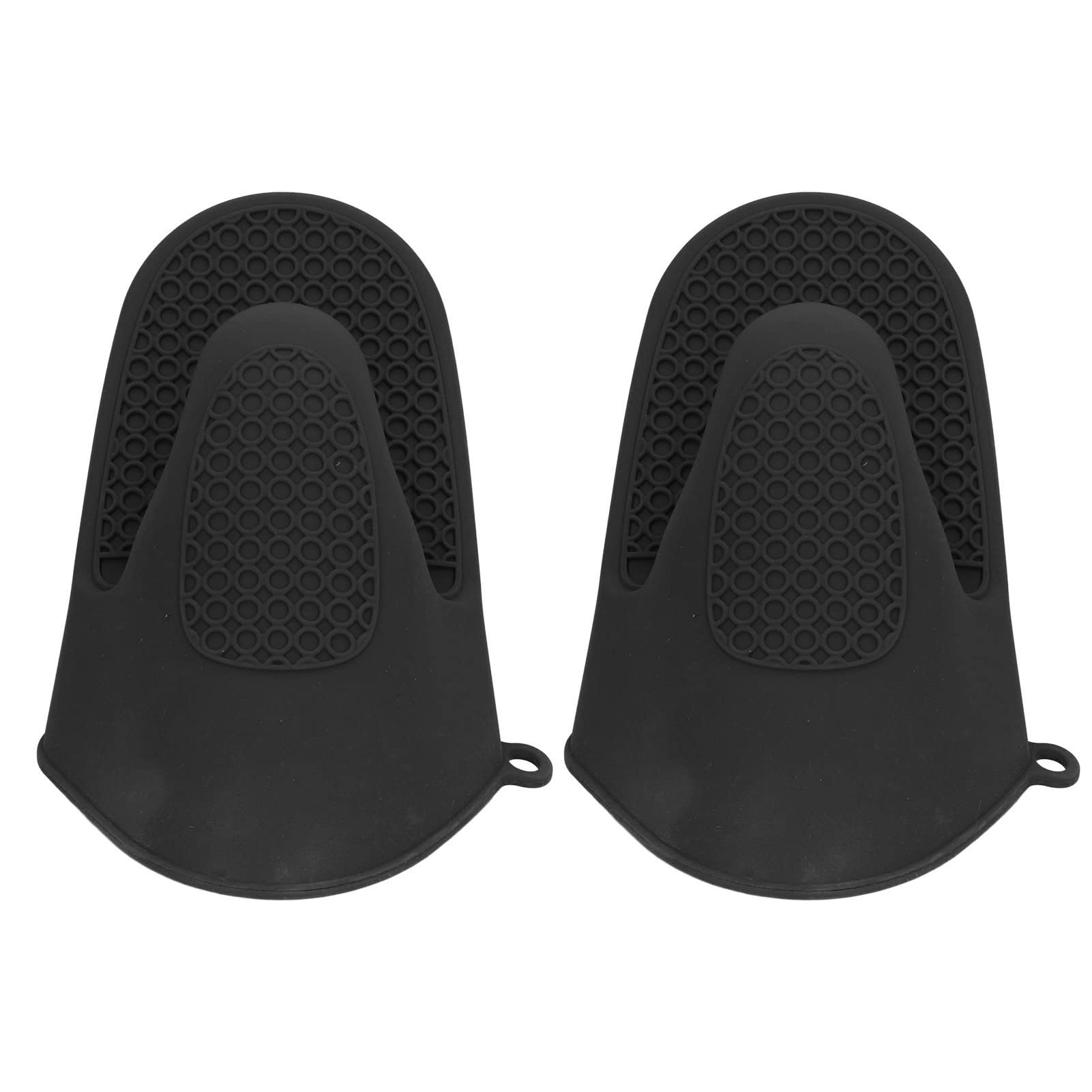 Silicone Oven Mitts Pair, Silicone Oven Mitts, 2PCS Oven Mitts Mini Silicone Thickened Anti Scalding Cooking Pinch Mitts for Kitchen (Black)