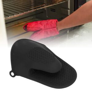 Silicone Oven Mitts Pair, Silicone Oven Mitts, 2PCS Oven Mitts Mini Silicone Thickened Anti Scalding Cooking Pinch Mitts for Kitchen (Black)