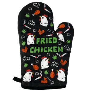 Fried Chicken Oven Mitt Funny 420 Pot Weed Marijuana High Chef Cooking Glove Funny Graphic Kitchenwear 420 Funny Animal Novelty Cookware Black Oven Mitt