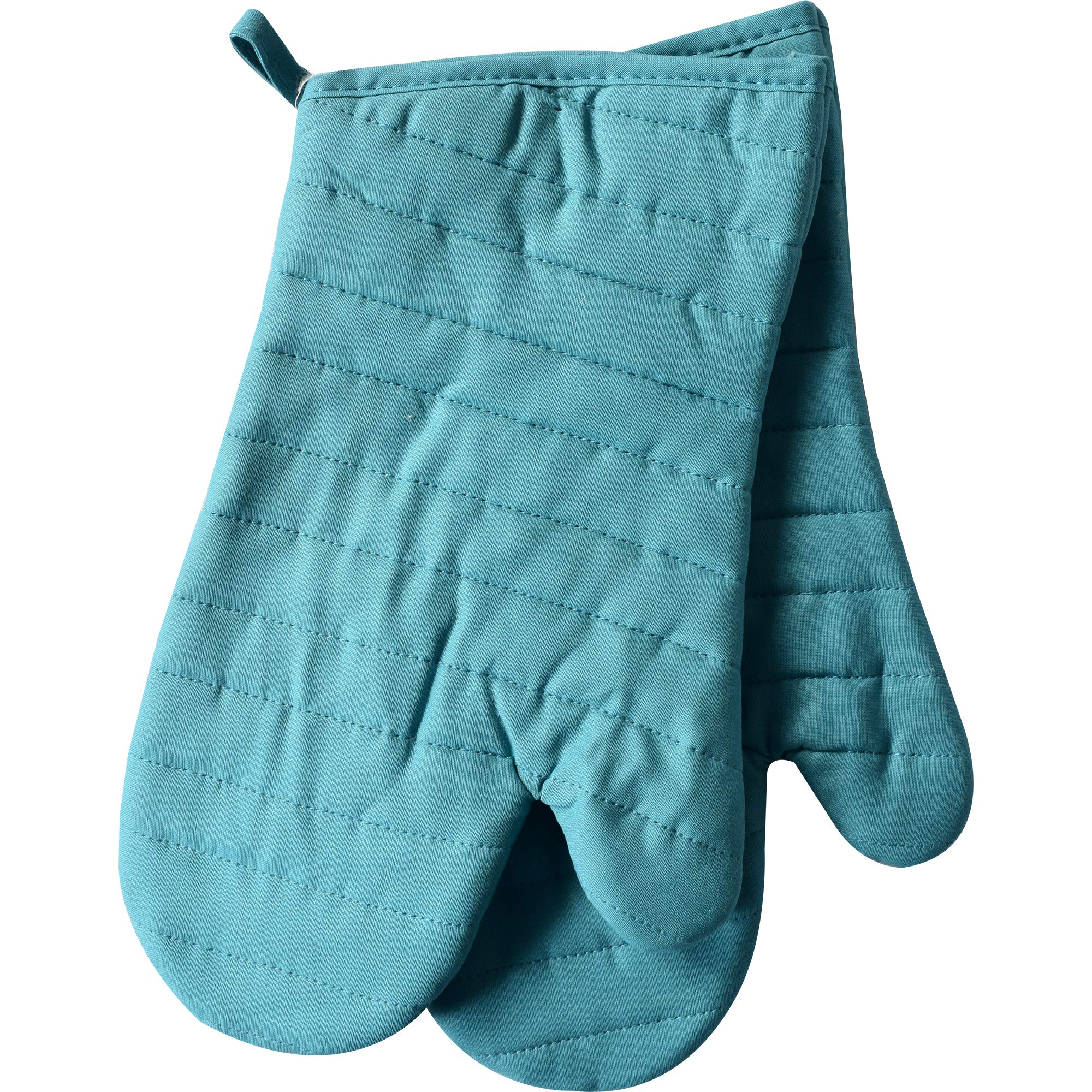 GOURMET PRO Solid Color Turquoise Oven Mitt Pair, 7X12, 2 Pieces