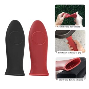 NACTECH Silicone Hot Handle Cover Heat Resistant Silicone Handle Grip Non Slip Cast Iron Skillet Handle Cover Kitchen Accessory Protects Hands from Hot Pan Handles