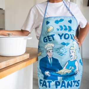 Get Your Fat Pants Ready Funny Thanksgiving Dinner Graphic Kitchen Accessories Funny Graphic Kitchenwear Funny Food Novelty Cookware Blue Oven Mitt