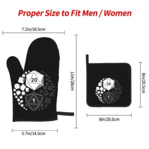 Xydzqdlmmd Dungeons and Dragons Yin Yang Oven Mitts Pot Holders Sets Fashion Kitchen Heatproof Glove Heat Insulated Pad, Black, One Size