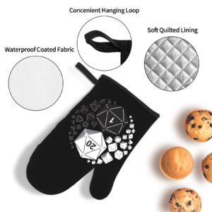 Xydzqdlmmd Dungeons and Dragons Yin Yang Oven Mitts Pot Holders Sets Fashion Kitchen Heatproof Glove Heat Insulated Pad, Black, One Size