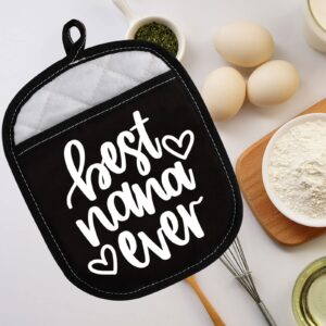 LEVLO Idea Best Nana/Mom Ever Pot Holders Gift for Aunt Mother Grandmother (Nana)