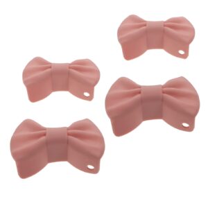 Hemoton 6 Pairs Insulation Clip Hot Handle Oven Mitts Anti- Scalding Clips Frying Pan Handle Cover Cooking Clips Hot Pan Handle Sleeves Rubber Pot Holder Bow Tie Protective Case