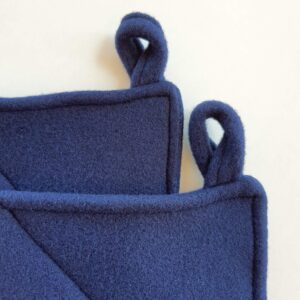 CUSHYSTORE Navy Blue Pot Holders Oven Pads Soft Fabric for Cooking Kitchen 7.75", 2 Pack