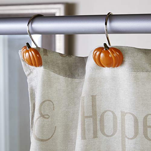 SKL Home Harvest Sentiments Shower Curtain and Hook Set, Multicolored