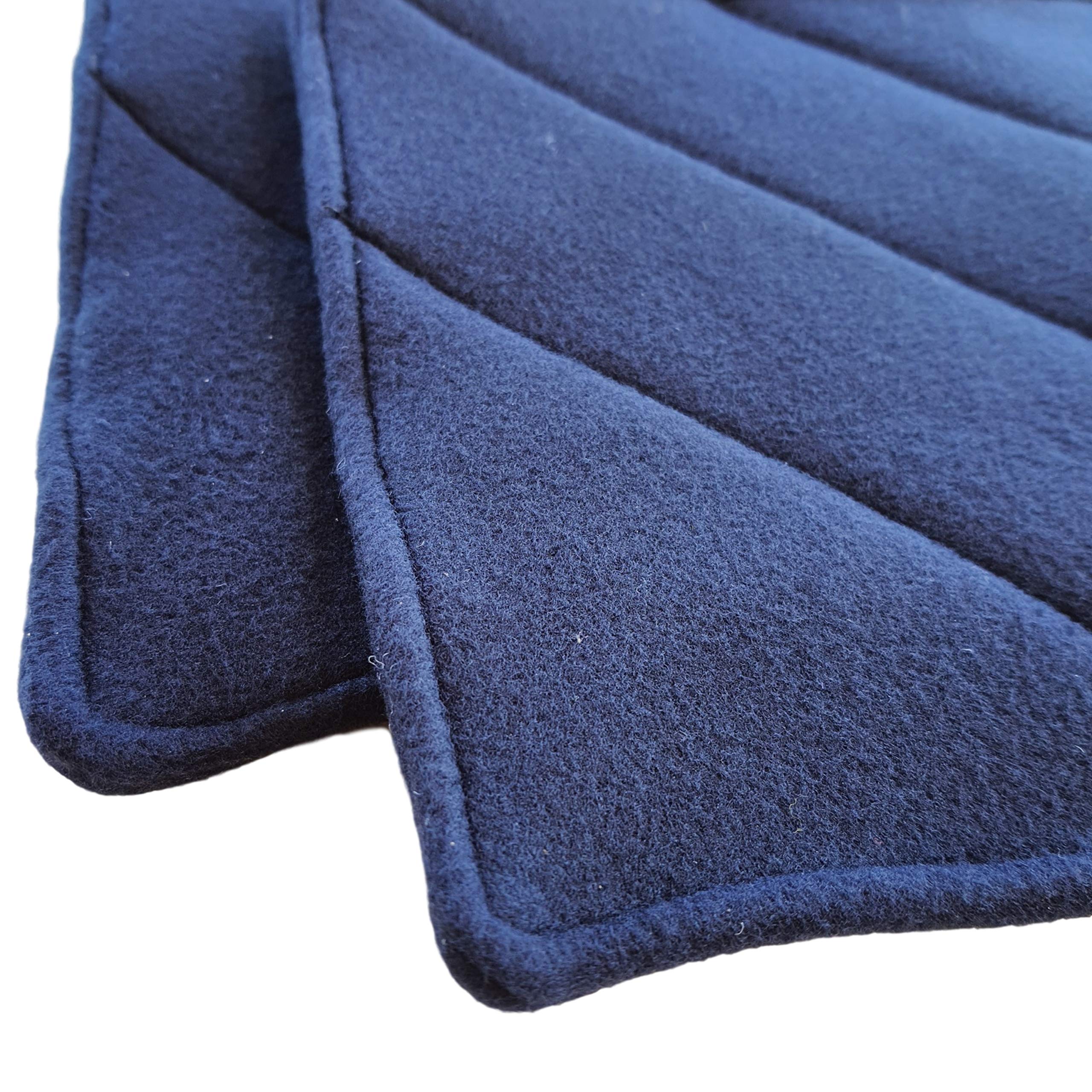 CUSHYSTORE Navy Blue Pot Holders Oven Pads Soft Fabric for Cooking Kitchen 7.75", 2 Pack