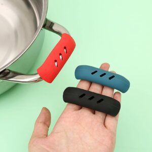 Atrusu 6Pcs Silicone Pot Handle Covers Heat Resistant,3 Color Assist Handle Holder Grip,Silicone Pot Handle Cover,Non Slip Pot Grip Handle Sleeve,Kitchen Accessories for Cooking&Baking