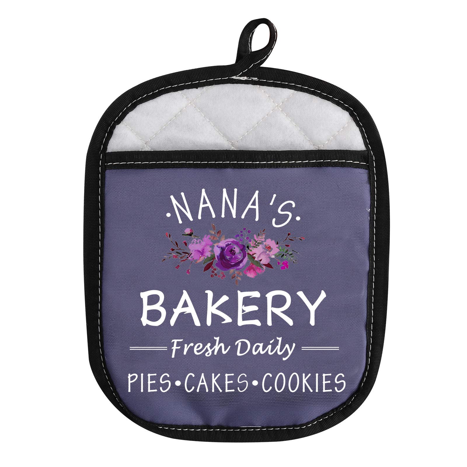 Nana Gift Nana’s Bakery Fresh Daily Pies Cakes Cookies Nana Oven Pads Pot Holder with Pocket (Nana's Bakery)