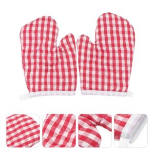 BESTonZON 2 Pack Kids Oven Mitts, Mitts Baking Heat Resistant Kitchen Mitts for Children, Great for Cooking Baking (18x12x2cm）