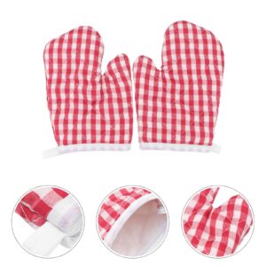 BESTonZON 2 Pack Kids Oven Mitts, Mitts Baking Heat Resistant Kitchen Mitts for Children, Great for Cooking Baking (18x12x2cm）