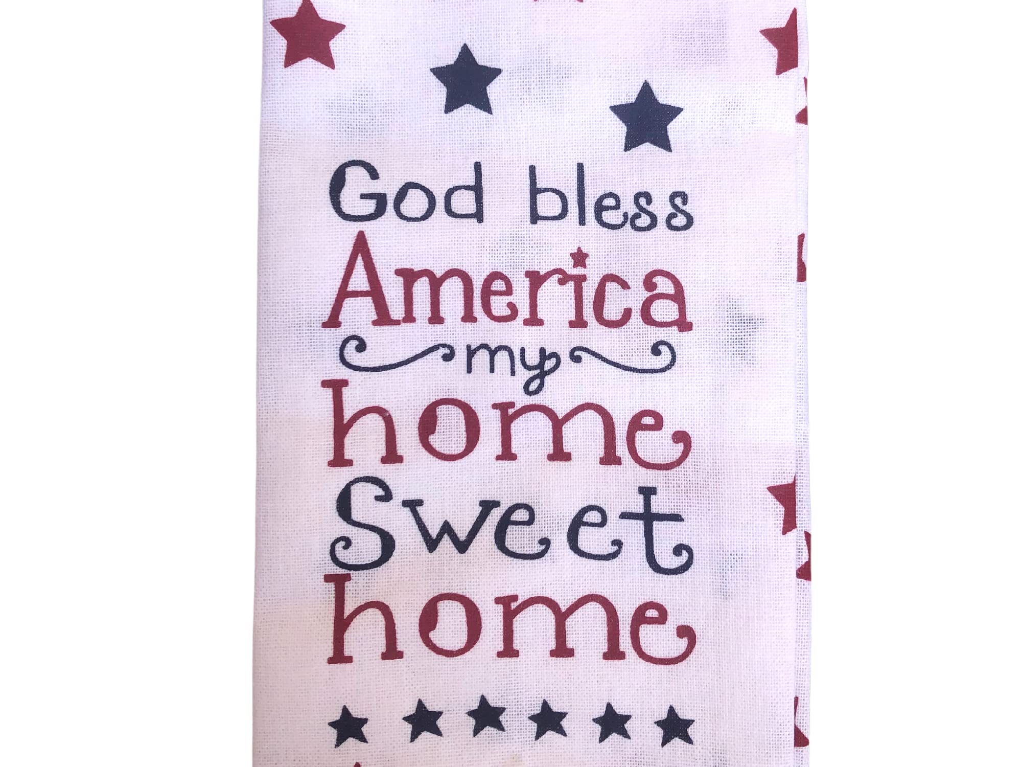 God Bless America Patriotic BBQ Americana Oven Mitt, Pot Holder, Kitchen Towels & Wooden Cooking Spoon 5 Piece Kitchen Set