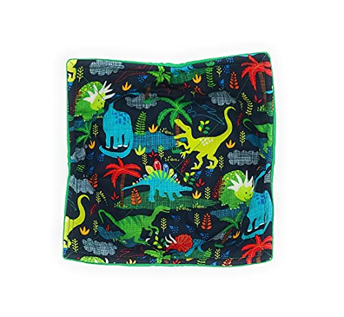 Dinosaur Microwave Bowl Cozy Dino Reversible Microwaveable Potholder Paleontologist Bowl Buddy Children's Kitchen Linens Tyrannosaurus Rex Raptor Kid Gifts Under 10 Handmade Birthday