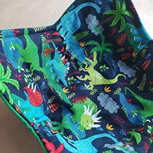 Dinosaur Microwave Bowl Cozy Dino Reversible Microwaveable Potholder Paleontologist Bowl Buddy Children's Kitchen Linens Tyrannosaurus Rex Raptor Kid Gifts Under 10 Handmade Birthday