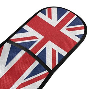 AUUXVA Double Oven Mitts British Union Jack Flag Stripe Heat Resistant Gloves Cooking Quilted Potholder for Kitchen BBQ Baking Grilling Microwave