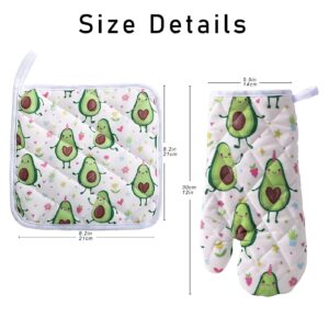 Vantaso Kitchen Cooking Aprons Set for Women with 2 Pockets Avocado,Oven Mitt and Pot Holder Set