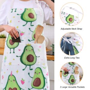 Vantaso Kitchen Cooking Aprons Set for Women with 2 Pockets Avocado,Oven Mitt and Pot Holder Set