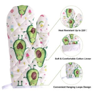 Vantaso Kitchen Cooking Aprons Set for Women with 2 Pockets Avocado,Oven Mitt and Pot Holder Set