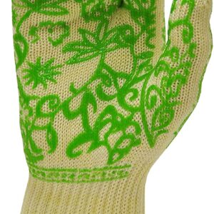 G & F 1688 Dupont Nomex & Kevlar Heat Resistant Oven Gloves, 3-Finger Oven Gloves & Pot Holder Set