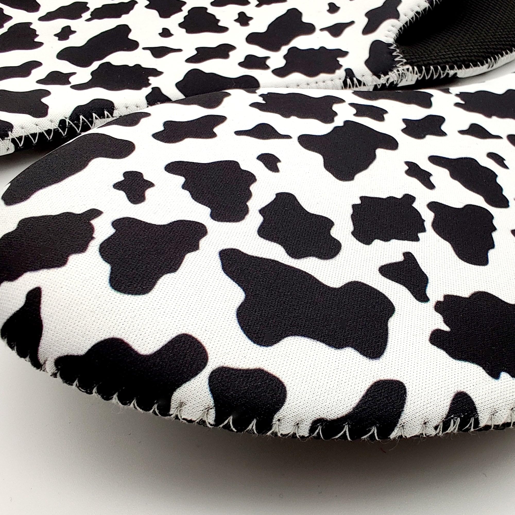 Classic Cow Print Oven Mitts 2 Pack, Neoprene Fabric Heat Resistant Rubber Grip, Kitchen Oven Glove, Washable Pot Holder