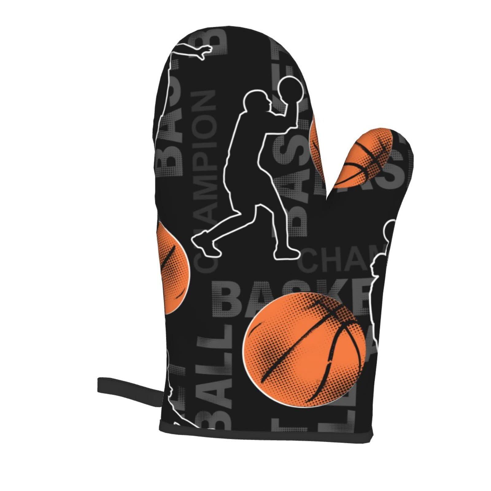 Basketball Sport Oven Mitts and Pot Holders Sets Kitchen Oven Gloves BBQ Gloves Pot Holders for Cooking Baking