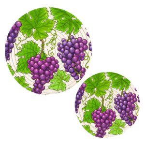 beautiful grapes pot holders set trivet grape leaf purple hot pads potholder cotton for kitchen weave pot mat cooking baking decor home