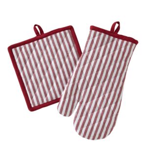 skl home snowflake winter oven mitt and pot holder set, 8x8