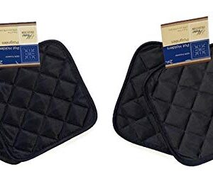 Greenbriar Pack of Four (4) Black Home Store Pot Holders (2 Sets of 2) P