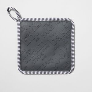 sur la table silicone striped pot holder, gray