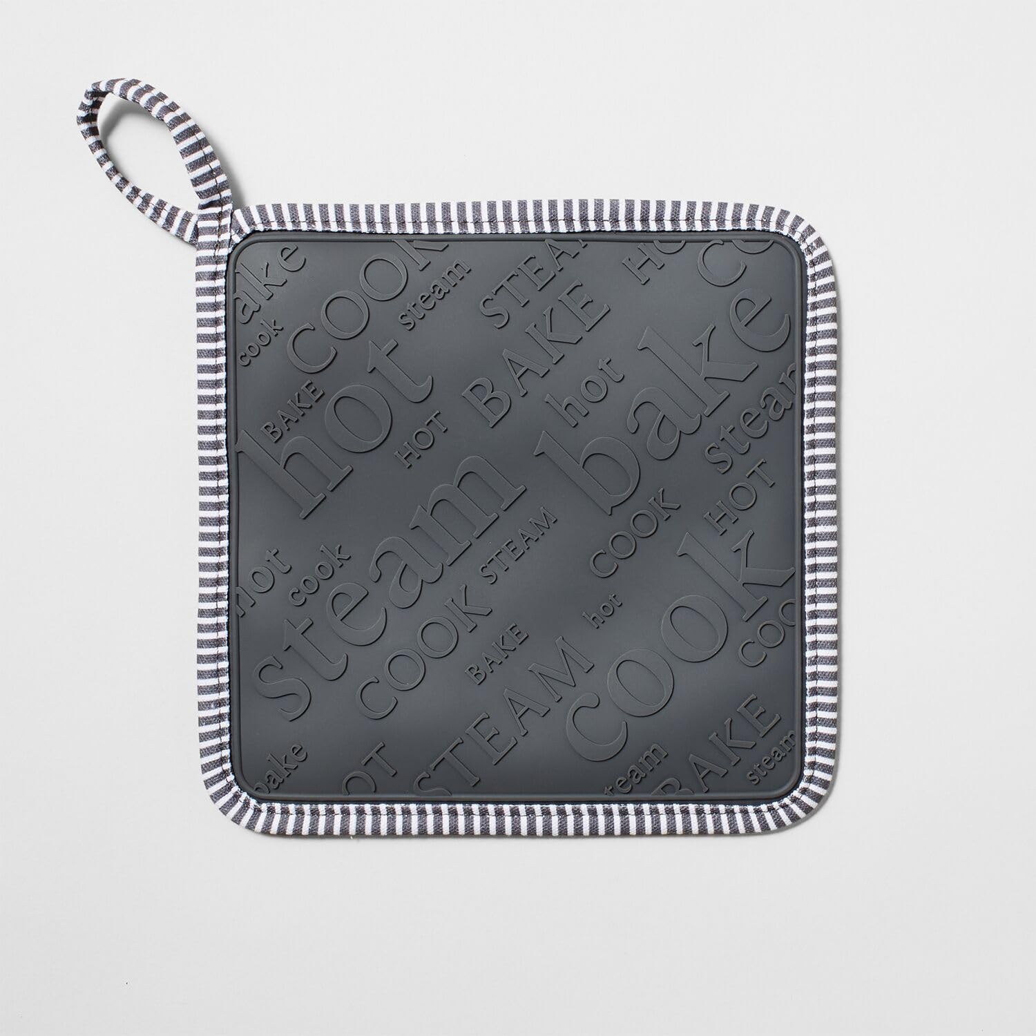 Sur La Table Silicone Striped Pot Holder, Gray