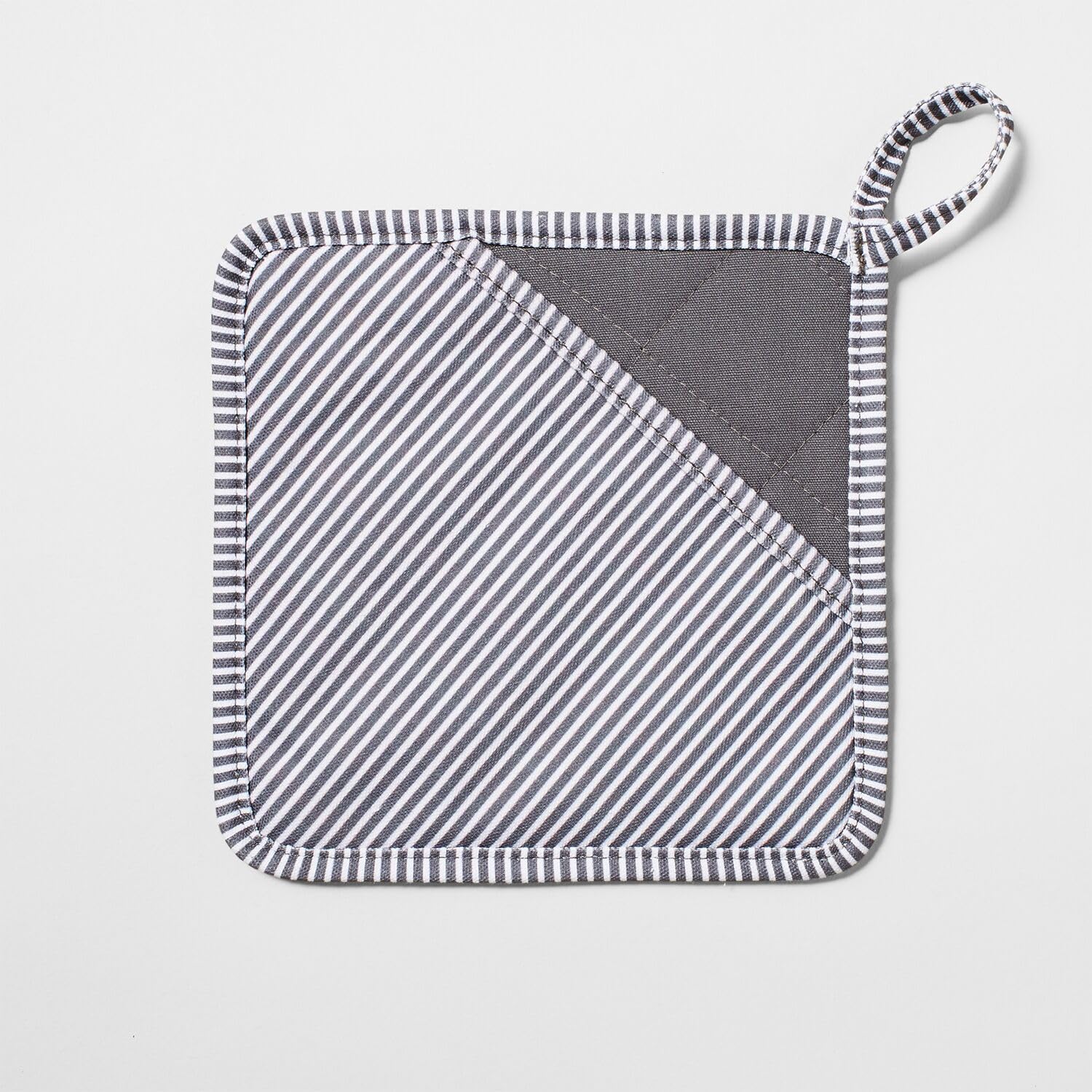 Sur La Table Silicone Striped Pot Holder, Gray