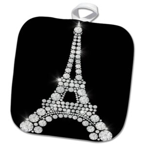 3drose glam image of diamonds eiffel tower illustration - potholders (phl_356987_1)