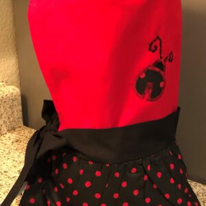 Blender Cover for OSTER. Kitchen design: Lady Bug/Black-Red Dots. Dress for blender-Ribbons to make your own adjustable bow.