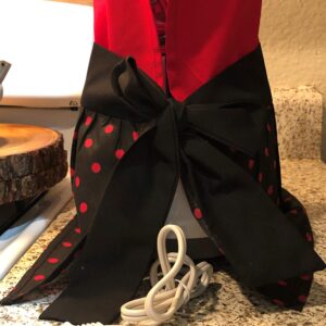 Blender Cover for OSTER. Kitchen design: Lady Bug/Black-Red Dots. Dress for blender-Ribbons to make your own adjustable bow.