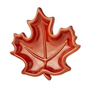 skl home harvest shaped leaf vanity tray, rust