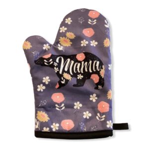 mama bear oven mitt cute mothers day cooking baking graphic kitchen accessories funny graphic kitchenwear mother's day funny animal novelty cookware purple oven mitt