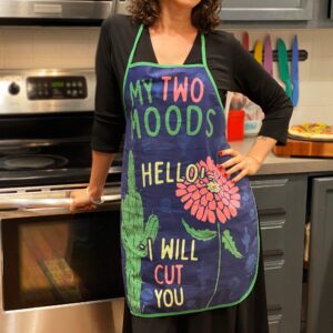 My Two Moods Hello I Will Cut You Funny Flower Cactus Graphic Novelty Kitchen Accessories Funny Graphic Kitchenwear Introvert Funny Sarcastic Novelty Black Oven Mitt