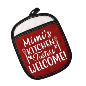 best mimi gift grandma pot holders mimi's kitchen tasters welcome potholders (mimi's kitchen red)