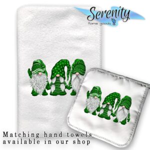 St Paddys Day | Saint Patricks Day | Spring Decorative Kitchen Hot Plate Pot Holder Oven Mitt Set | Leprechaun Shamrock Clover Green Gold Gnome | Cute Home Decor (Paddy's Day Gnomes)