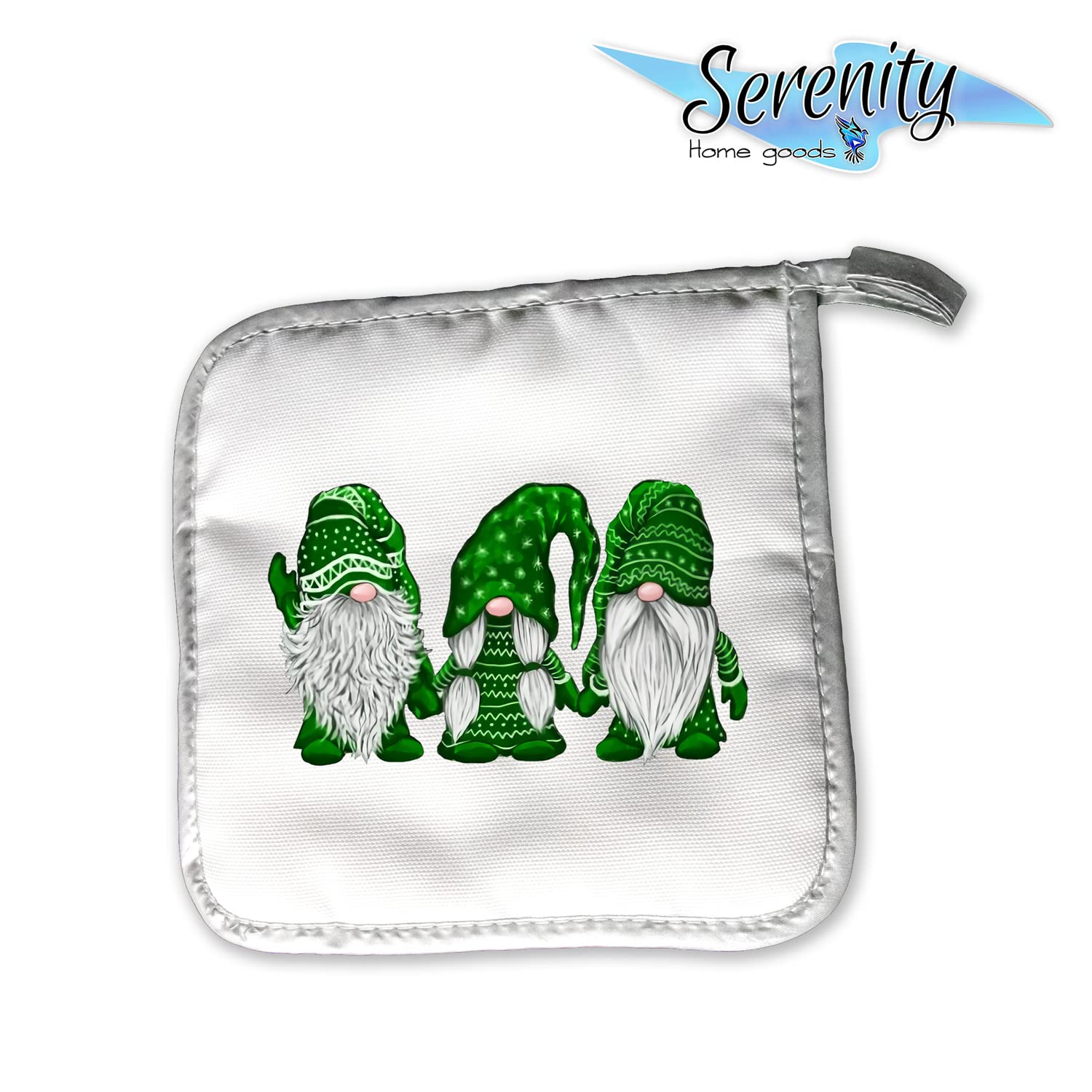 St Paddys Day | Saint Patricks Day | Spring Decorative Kitchen Hot Plate Pot Holder Oven Mitt Set | Leprechaun Shamrock Clover Green Gold Gnome | Cute Home Decor (Paddy's Day Gnomes)