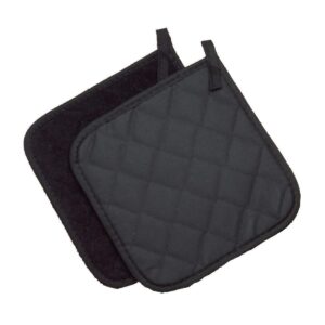 ritz pt8bkbk-2 black 8" x 8" flame-resistant pyrotex pot holder - pair