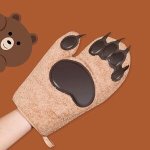 Oven Mitts 1 Pair of Oven Gloves Kitchen Silicone Bears Paw Insulation Gloves Oven Gloves for Kitchen Cooking Barbecue Best Gift (Brown and White) Kitchen Oven Glove (Color : B)