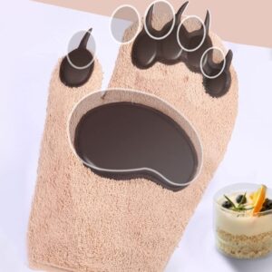 Oven Mitts 1 Pair of Oven Gloves Kitchen Silicone Bears Paw Insulation Gloves Oven Gloves for Kitchen Cooking Barbecue Best Gift (Brown and White) Kitchen Oven Glove (Color : B)