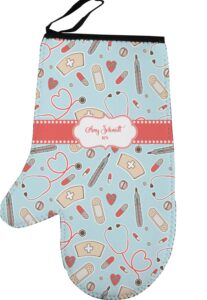 personalized nurse left oven mitt