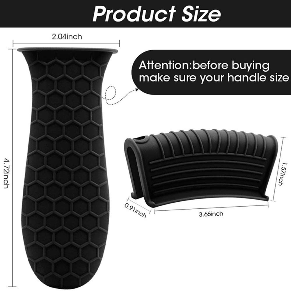 Trjgtas Silicone Hot Handle Holder Cover Set Assist Handle Sleeve Potholders Iron Skillets Handles Grip Covers