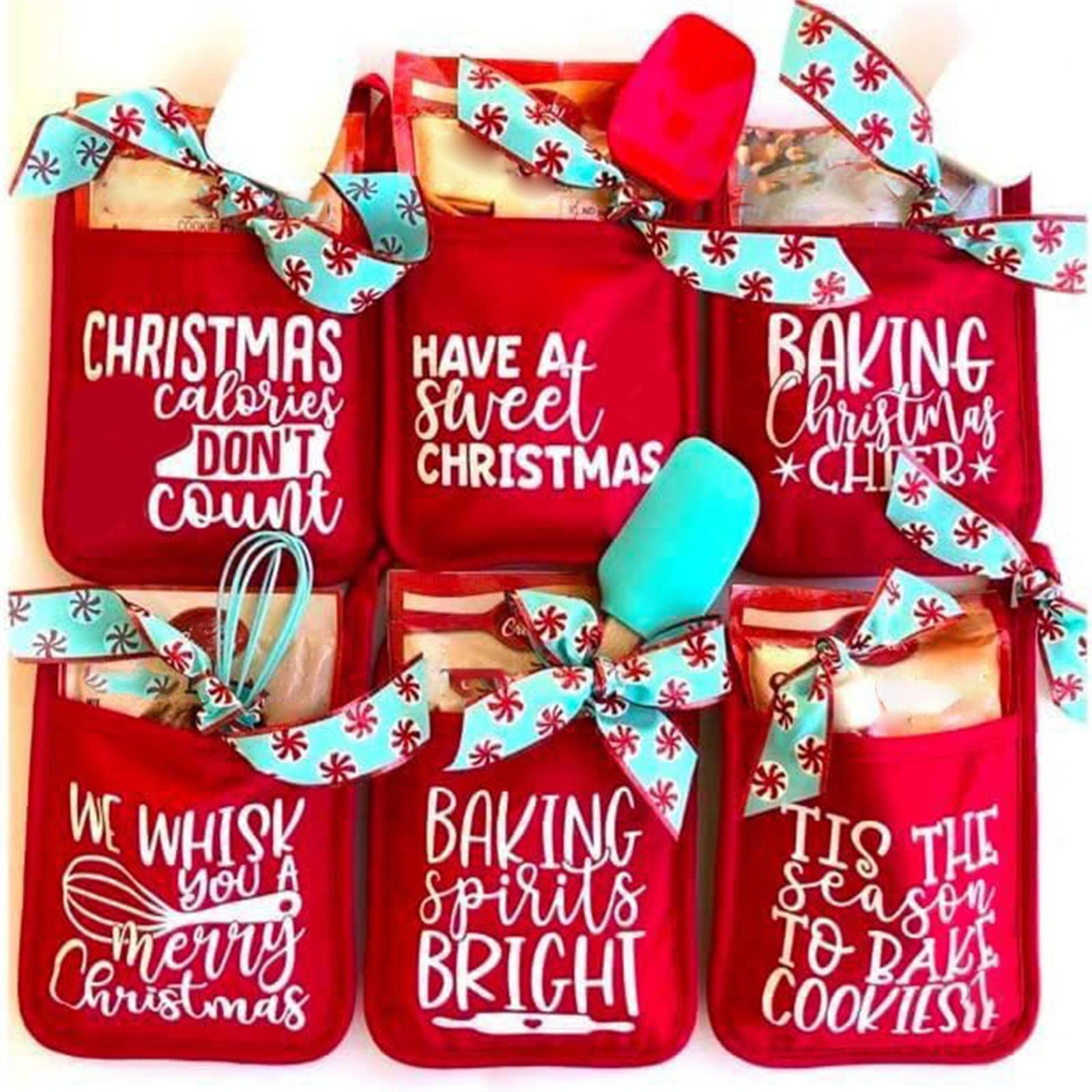 Christmas Pot Holder Baking Kit, Christmas Pot Rack Baking Kit, Christmas Oven Mitts Ornament Printed Oven Gloves, Kitchen Cooking Baking Gift