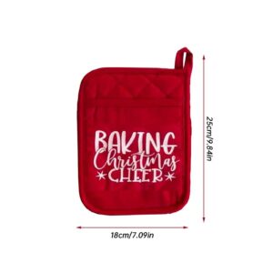 Christmas Pot Holder Baking Kit, Christmas Pot Rack Baking Kit, Christmas Oven Mitts Ornament Printed Oven Gloves, Kitchen Cooking Baking Gift